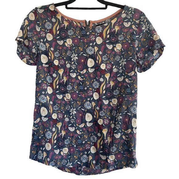 Brooklyn Industries | Tops | Brooklynindustries Birdfloral Print Blouse ...